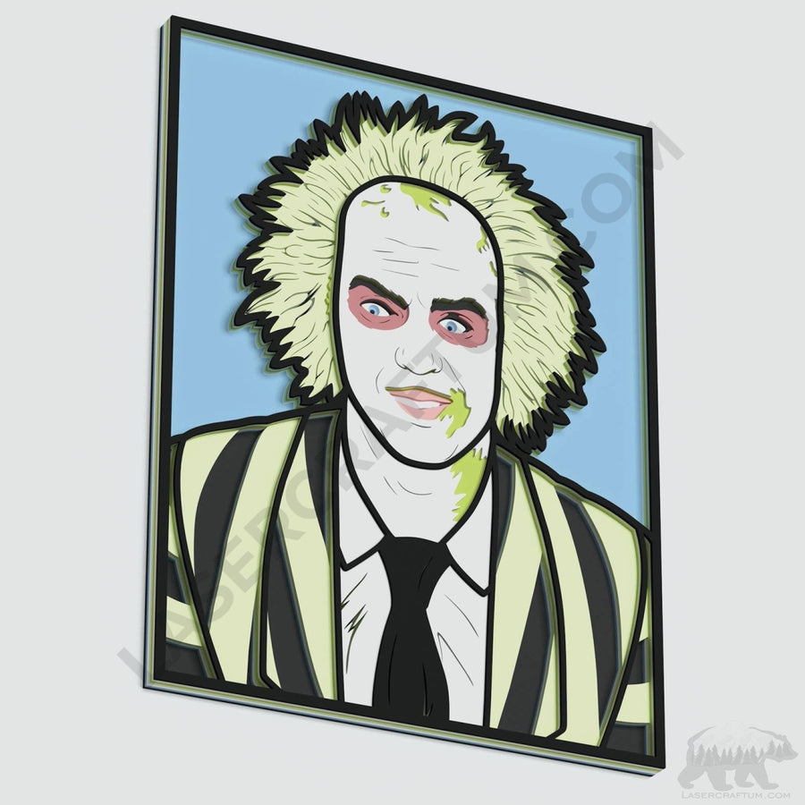 Beetlejuice Layered Design for cutting - LaserCraftum