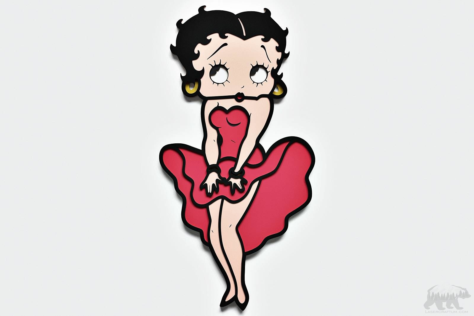 Betty Boop Layered design for cutting - LaserCraftum