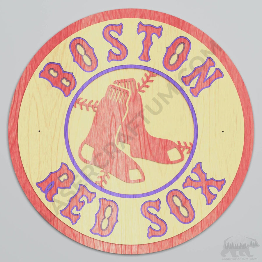 Boston Red Sox Layered Design for cutting - LaserCraftum
