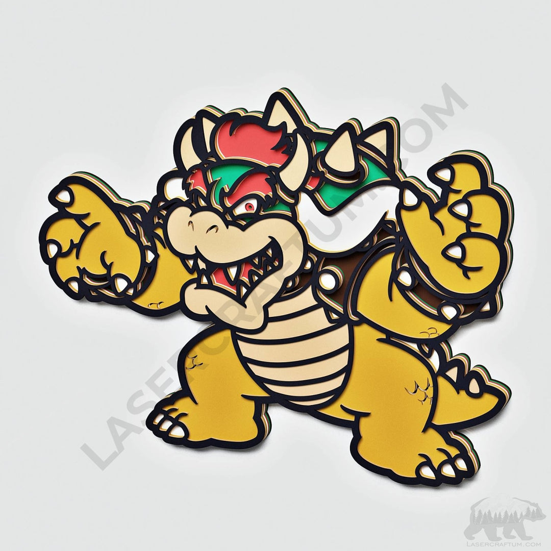 Bowser Layered Design for cutting - LaserCraftum