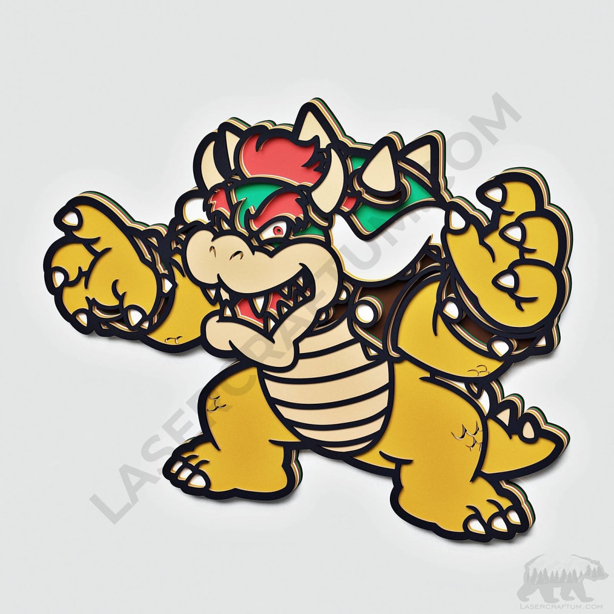 Bowser Layered Design for cutting - LaserCraftum