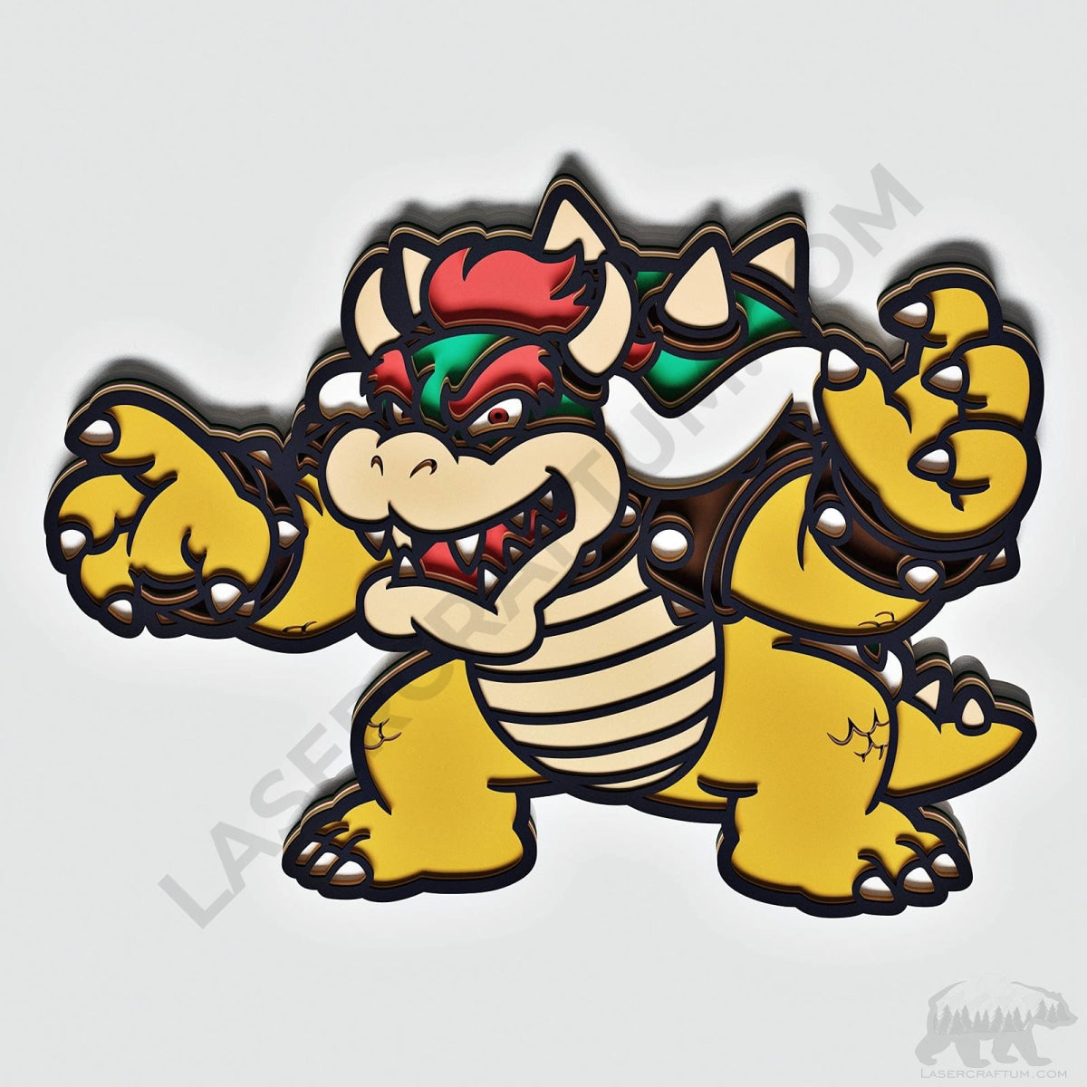 Bowser Layered Design for cutting - LaserCraftum