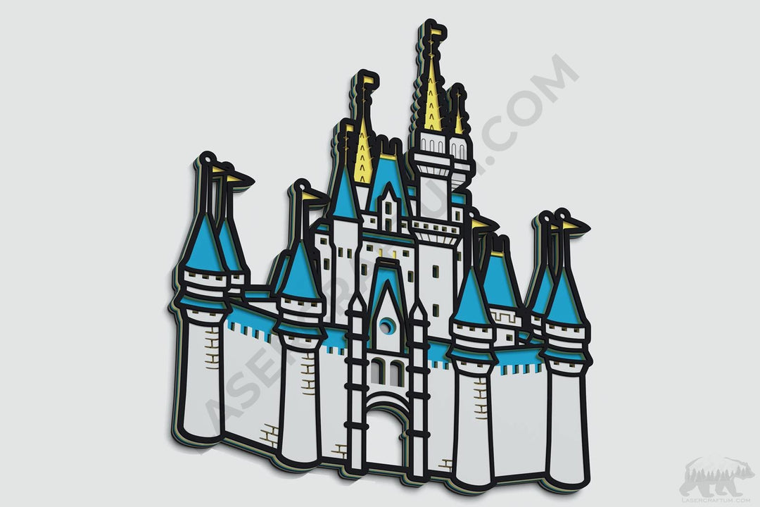 Castle Layered Design for cutting - LaserCraftum