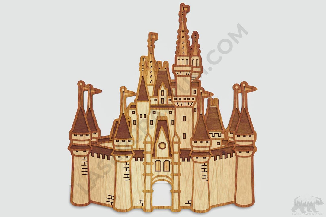 Castle Layered Design for cutting - LaserCraftum