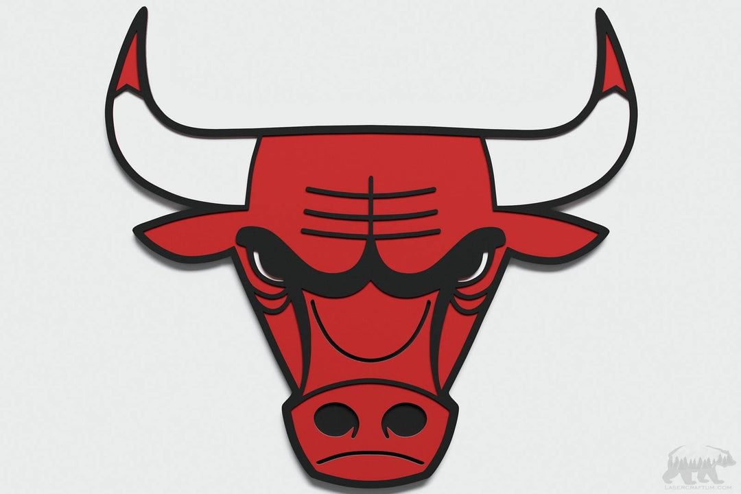 Chicago Bulls Layered Design for cutting - LaserCraftum