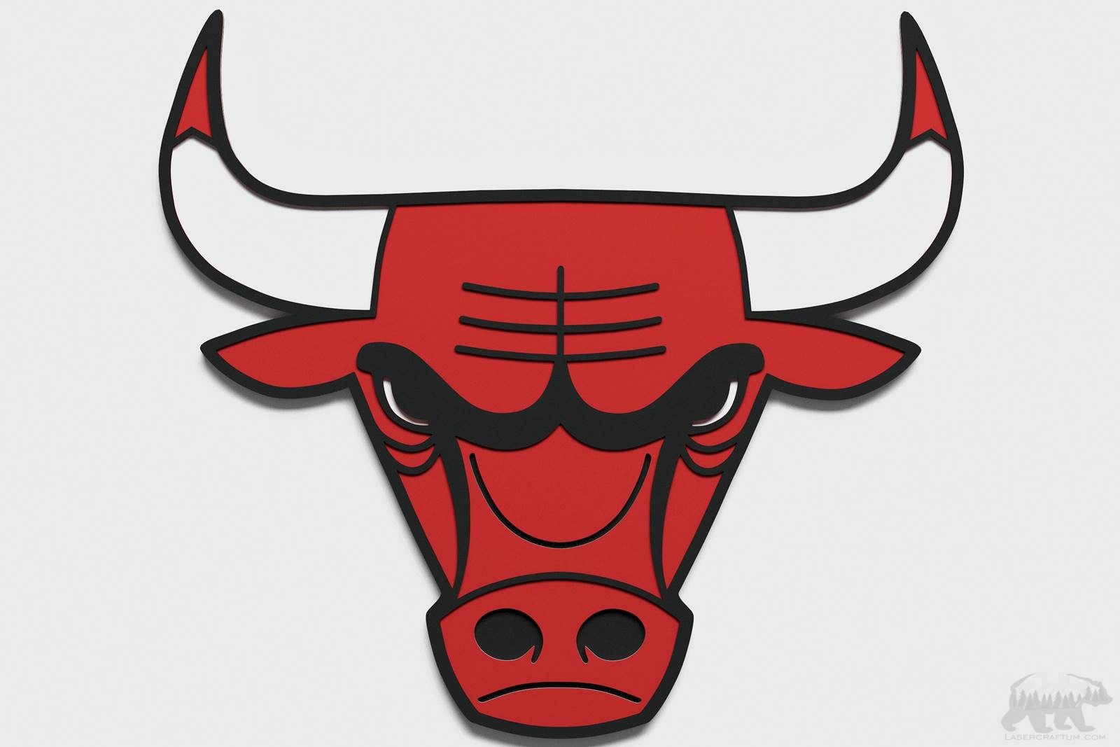 Chicago Bulls Layered Design for cutting - LaserCraftum