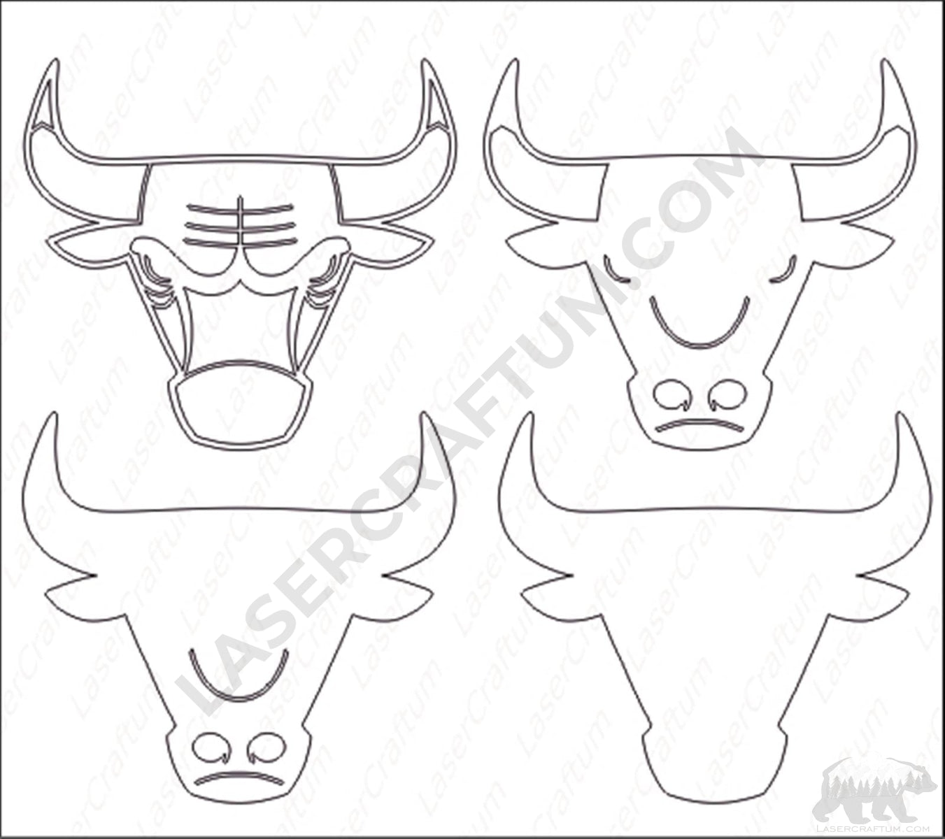 Chicago Bulls Layered Design for cutting - LaserCraftum
