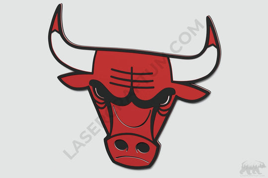 Chicago Bulls Layered Design for cutting - LaserCraftum