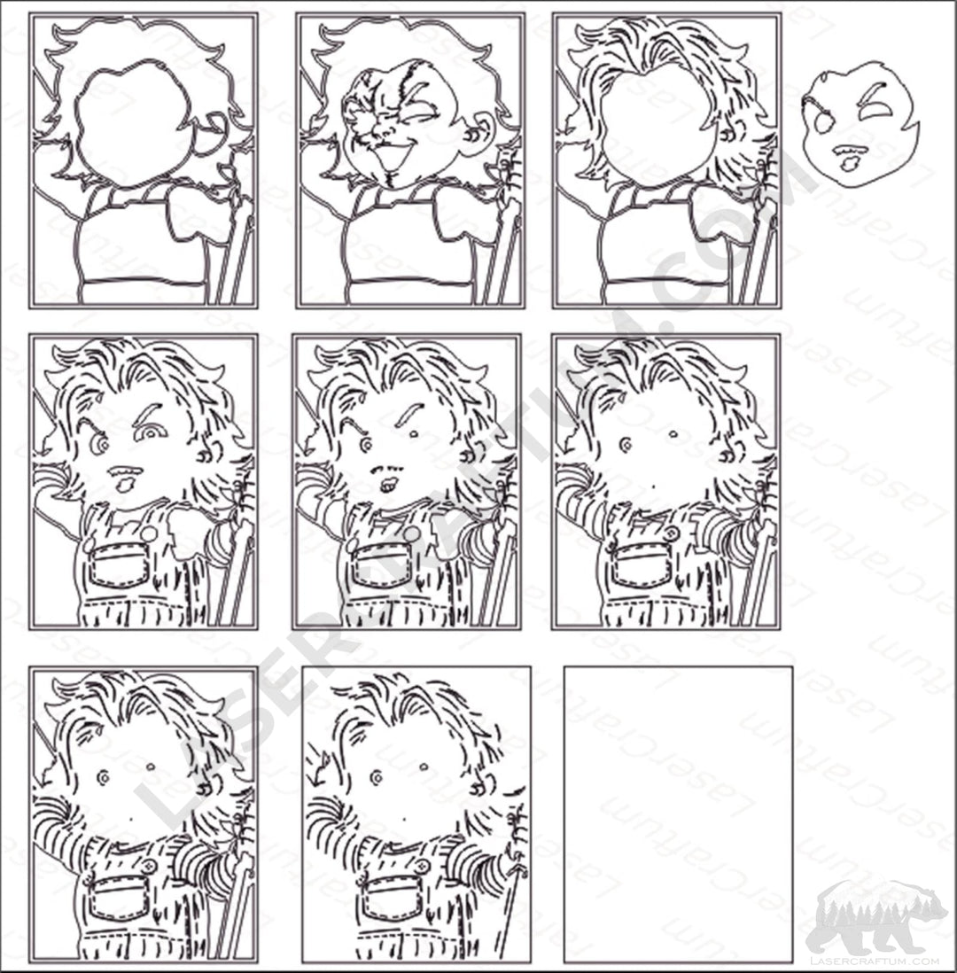 Chucky Layered Design for cutting - LaserCraftum