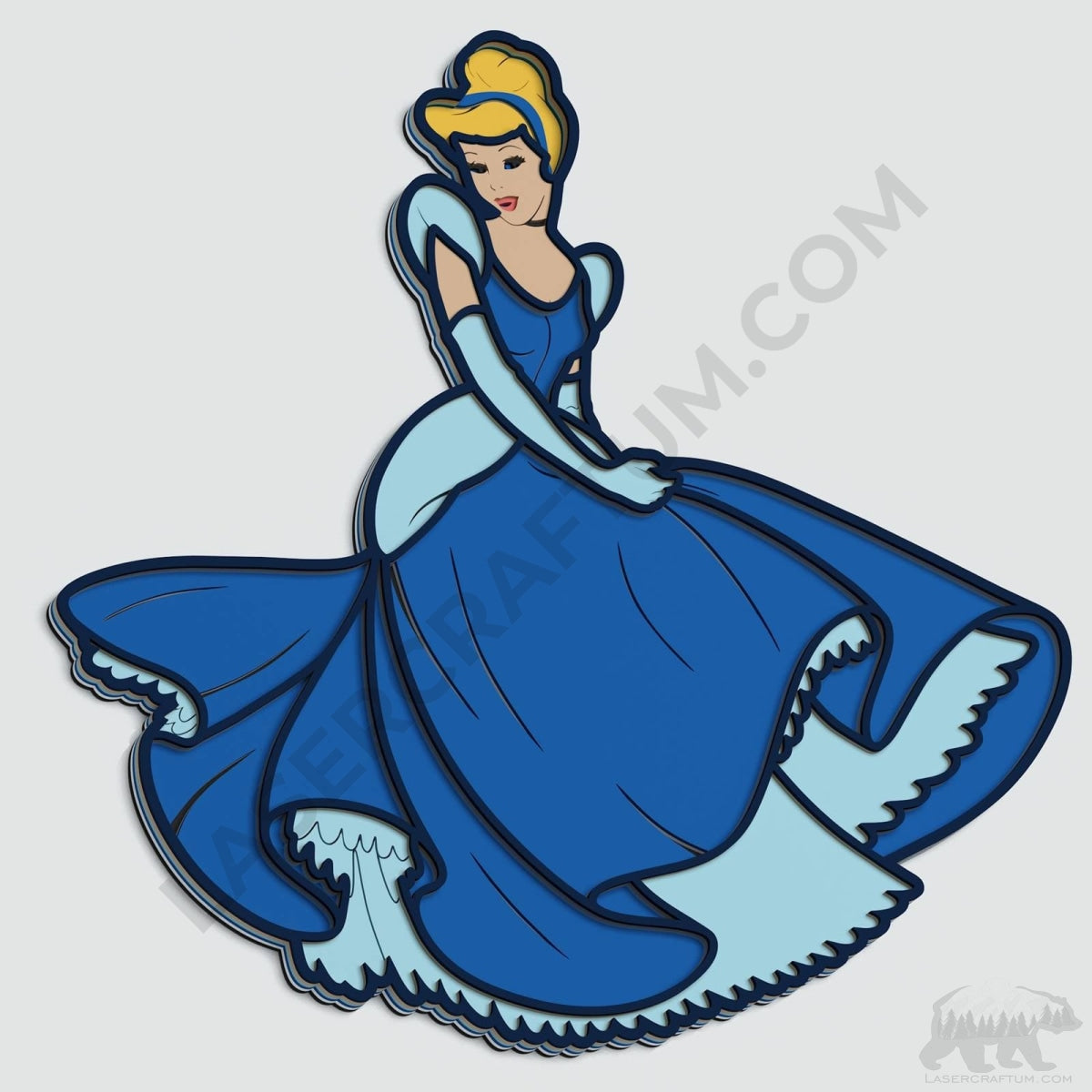 Cinderella Layered Design for cutting - LaserCraftum