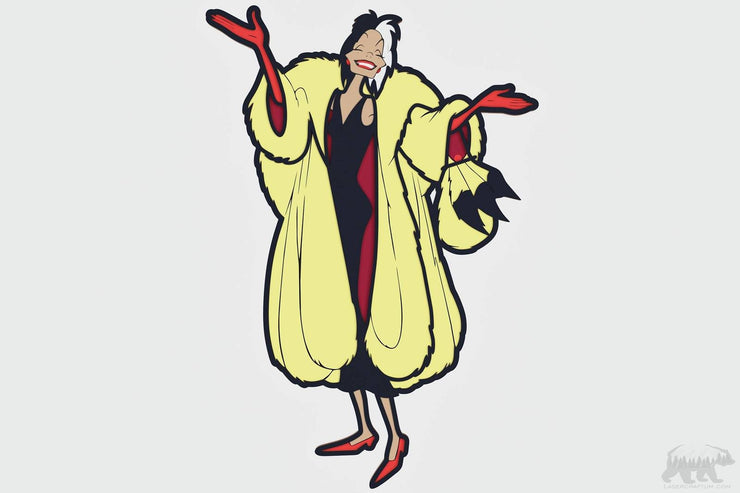 Cruella Deville Layered Design for cutting - LaserCraftum