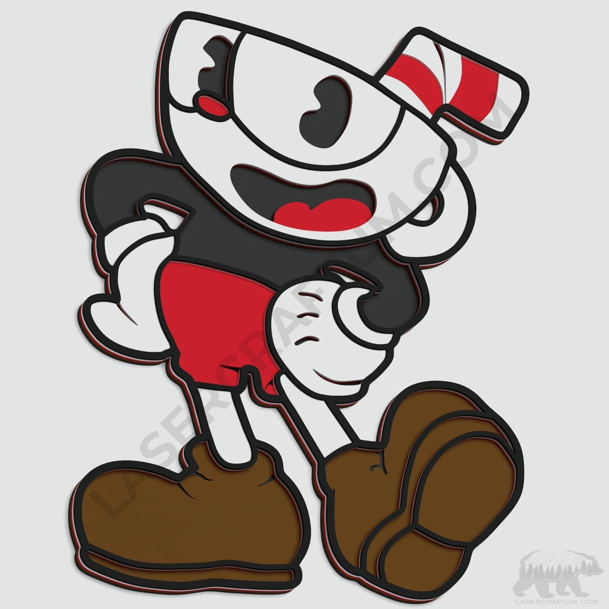 Cuphead Layered Design for cutting - LaserCraftum