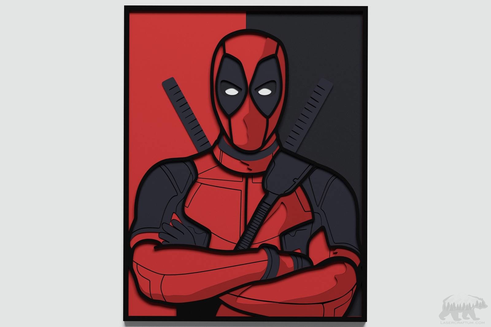 Deadpool Layered Design for cutting - LaserCraftum