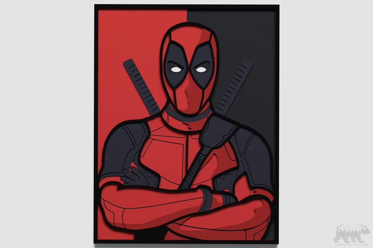 Deadpool Layered Design for cutting - LaserCraftum