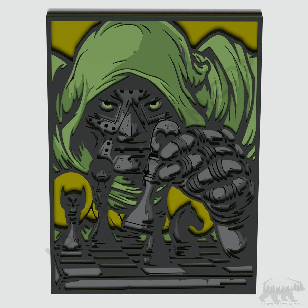 Doctor Doom Layered Design for cutting - LaserCraftum