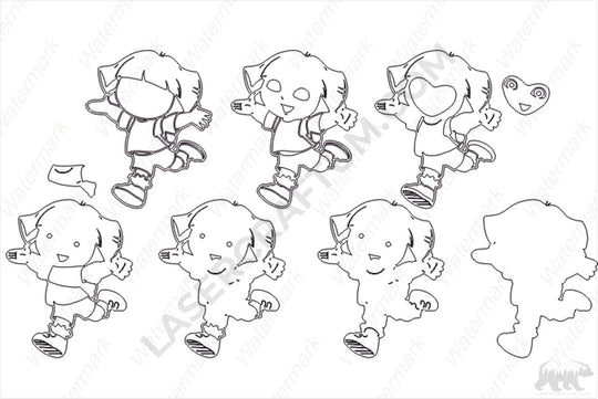 Dora Set of Layered Designs for cutting - LaserCraftum