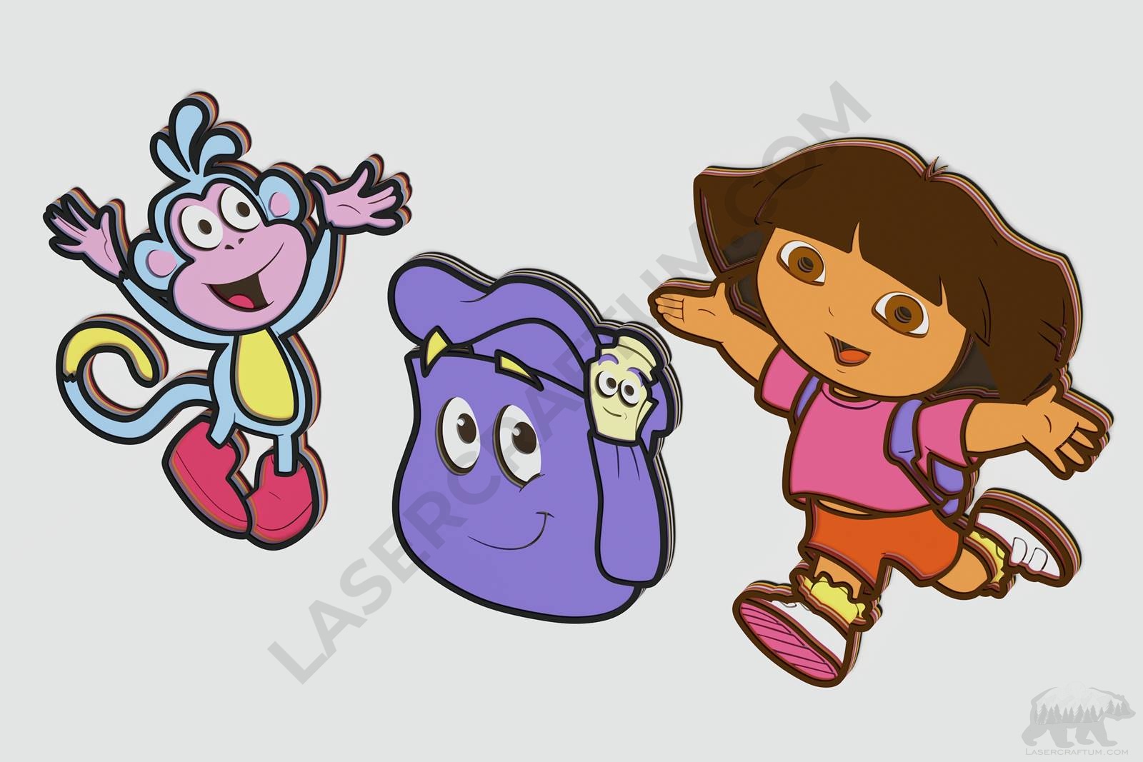 Dora Set of Layered Designs for cutting - LaserCraftum