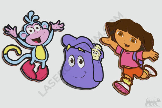 Dora Set of Layered Designs for cutting - LaserCraftum