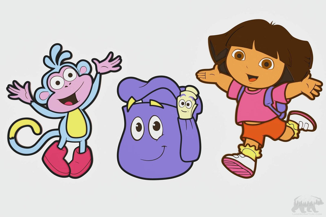 Dora Set of Layered Designs for cutting - LaserCraftum