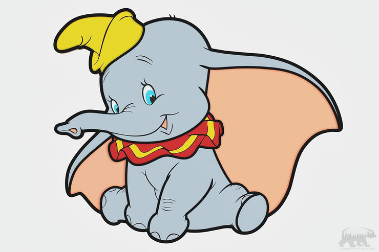 Dumbo Layered Design for cutting - LaserCraftum