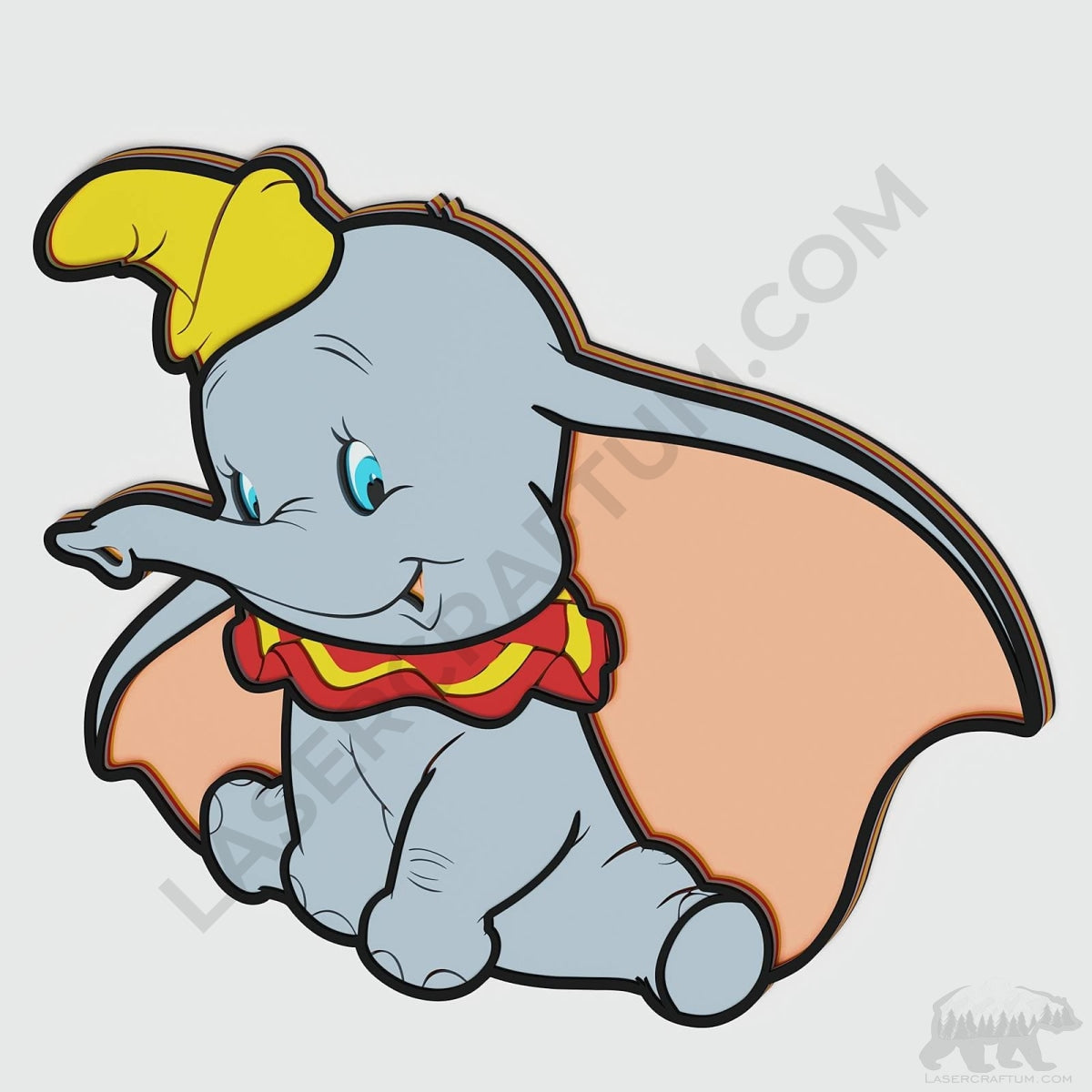 Dumbo Layered Design for cutting - LaserCraftum