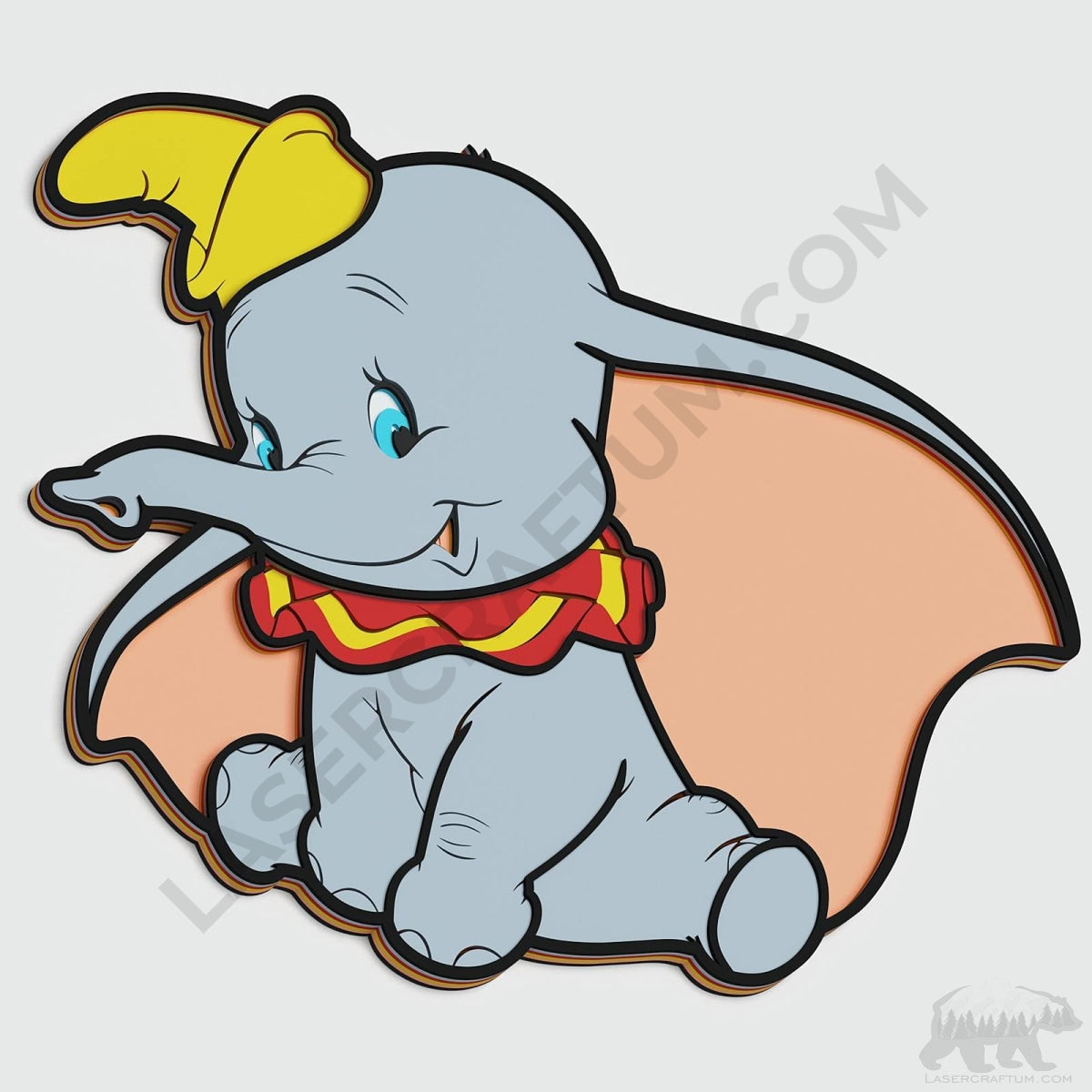 Dumbo Layered Design for cutting - LaserCraftum