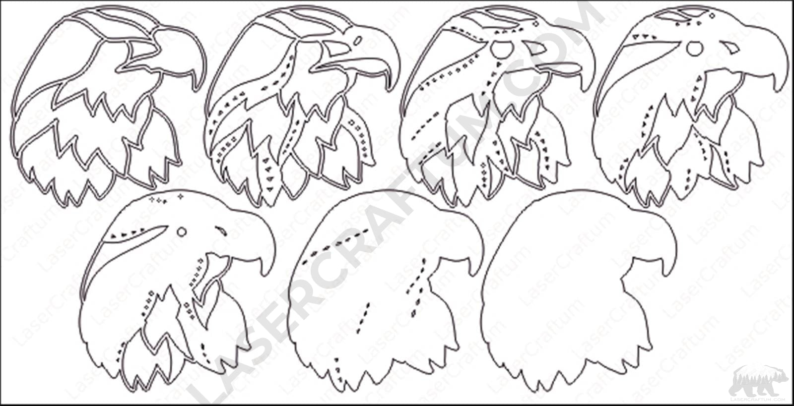 Eagle Layered Design for cutting - LaserCraftum