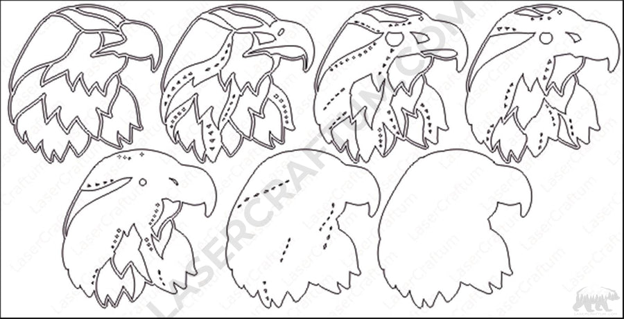 Eagle Layered Design for cutting - LaserCraftum