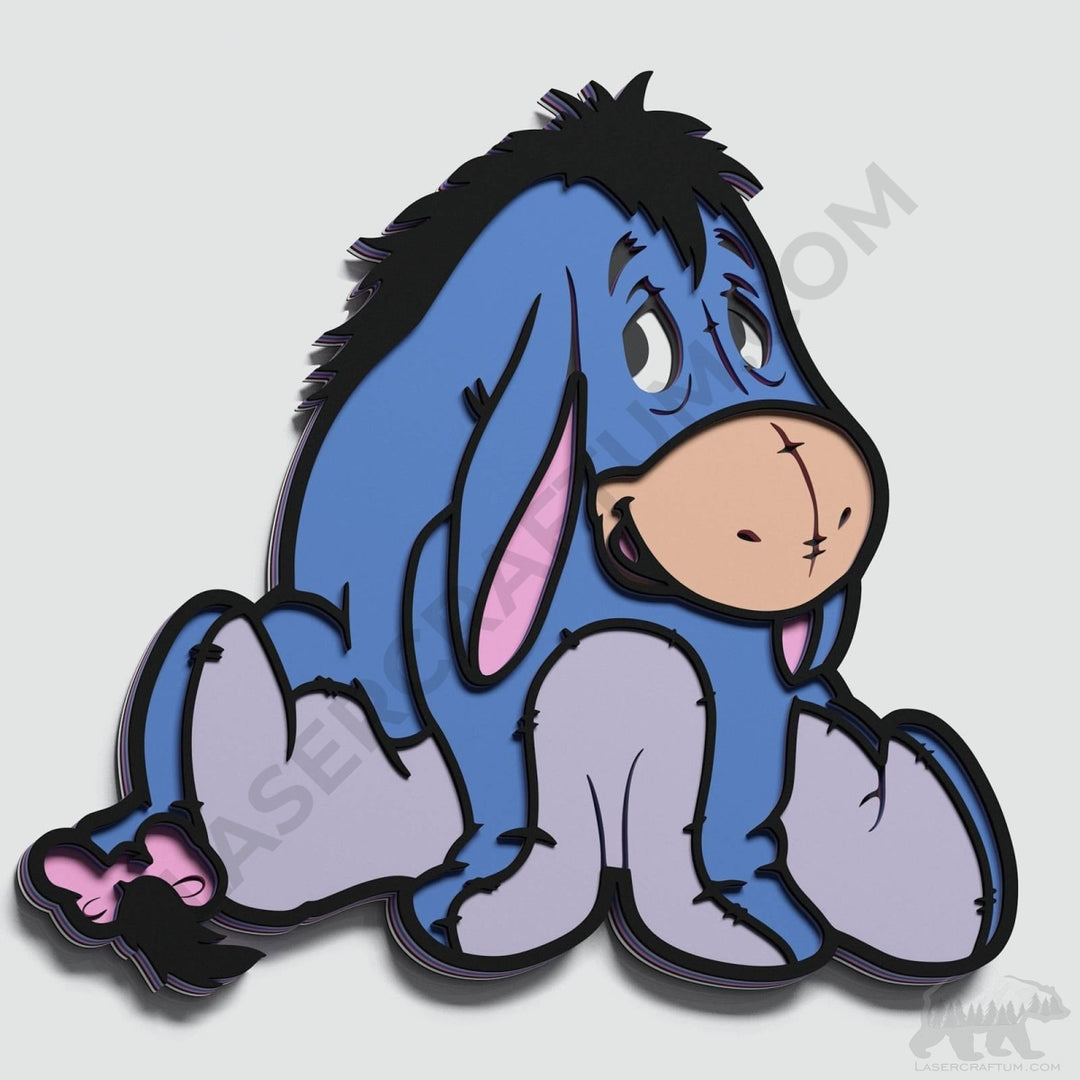 Eeyore Layered Design for cutting - LaserCraftum