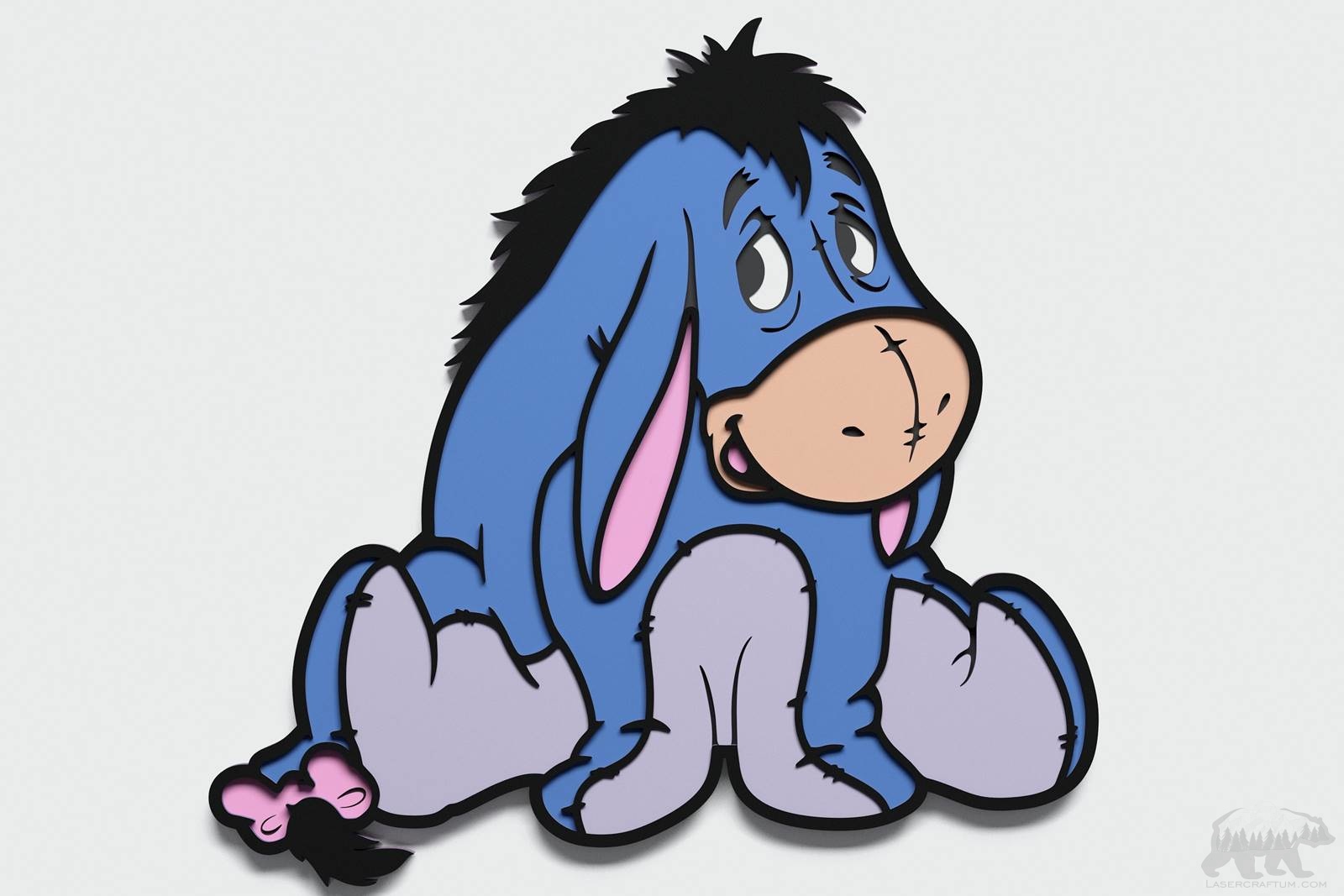 Eeyore Layered Design for cutting - LaserCraftum