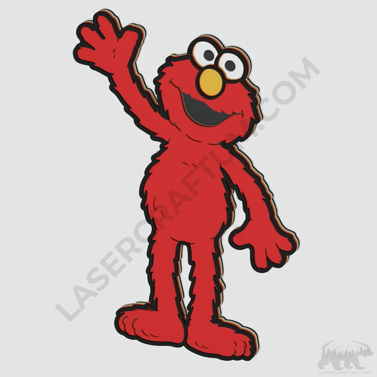 Elmo Layered Design for cutting - LaserCraftum