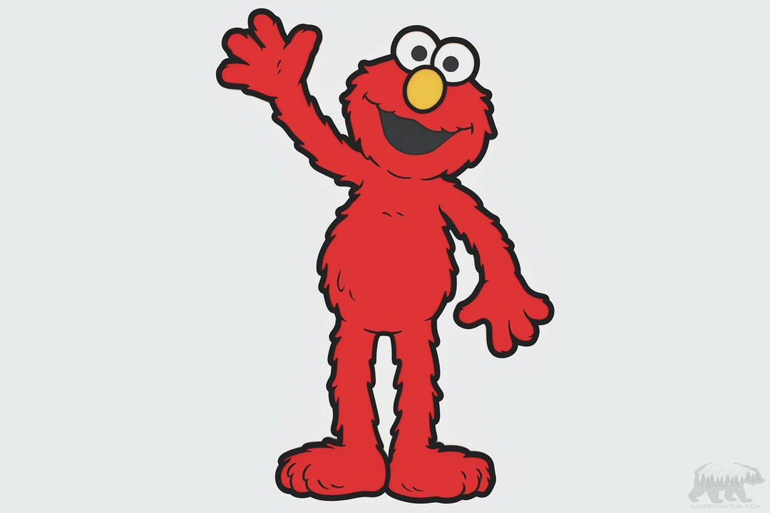 Elmo Layered Design for cutting - LaserCraftum