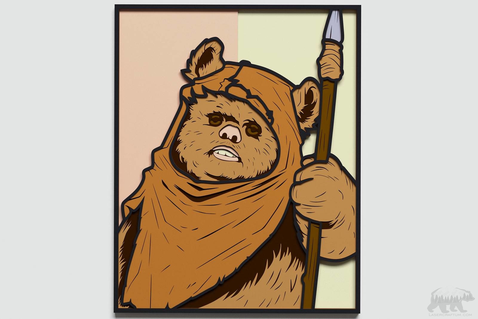 Ewok Layered Design for cutting - LaserCraftum