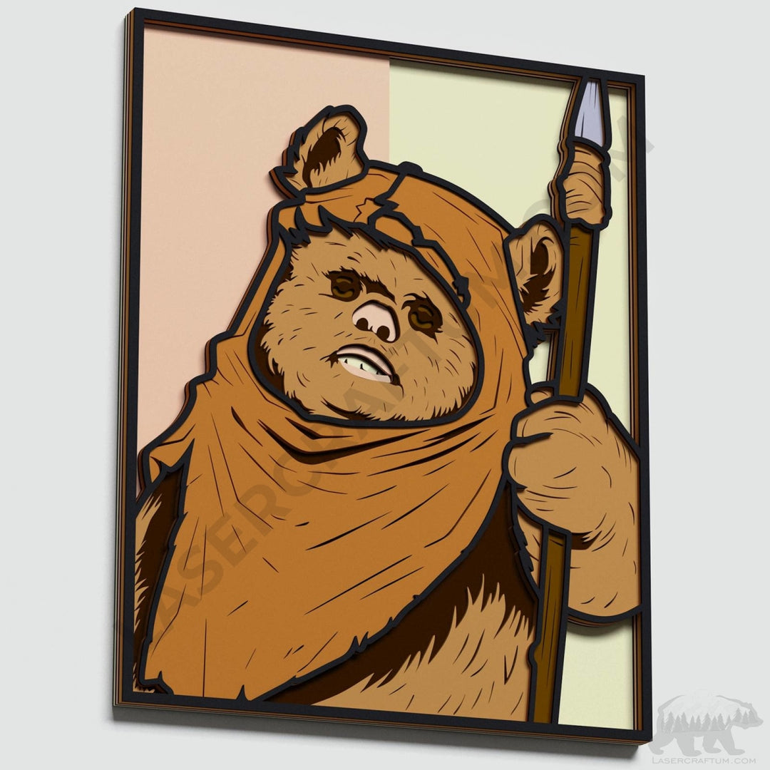 Ewok Layered Design for cutting - LaserCraftum