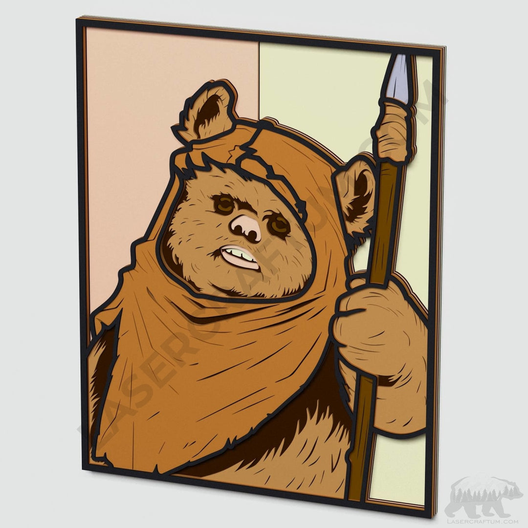 Ewok Layered Design for cutting - LaserCraftum