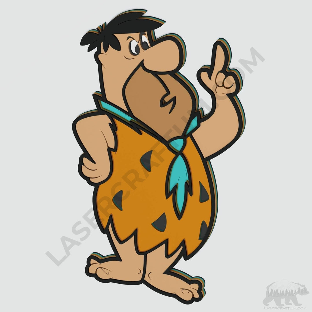 Fred Flintstone Layered Design for cutting - LaserCraftum