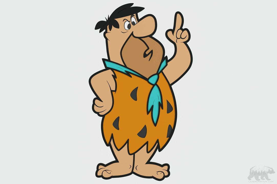 Fred Flintstone Layered Design for cutting - LaserCraftum