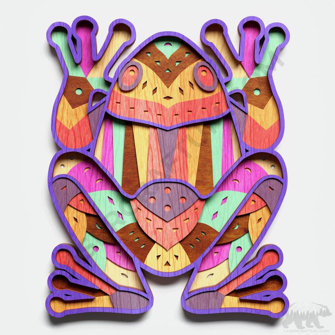 Frog Layered Design for cutting - LaserCraftum