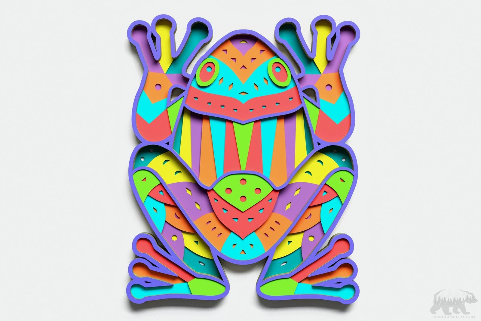 Frog Layered Design for cutting - LaserCraftum
