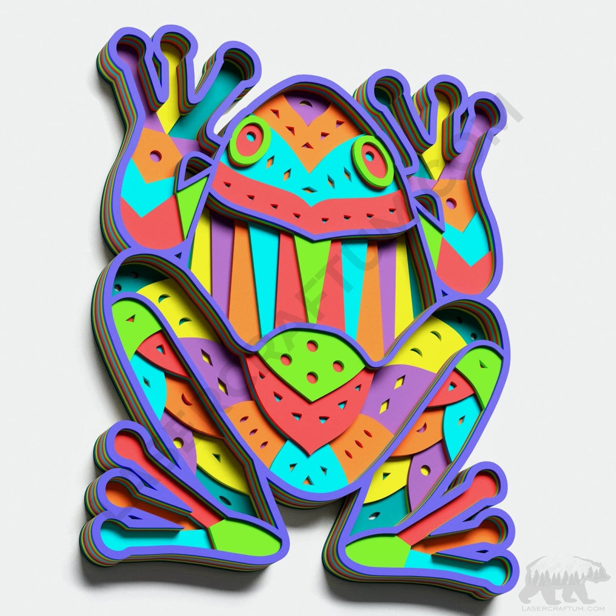 Frog Layered Design for cutting - LaserCraftum