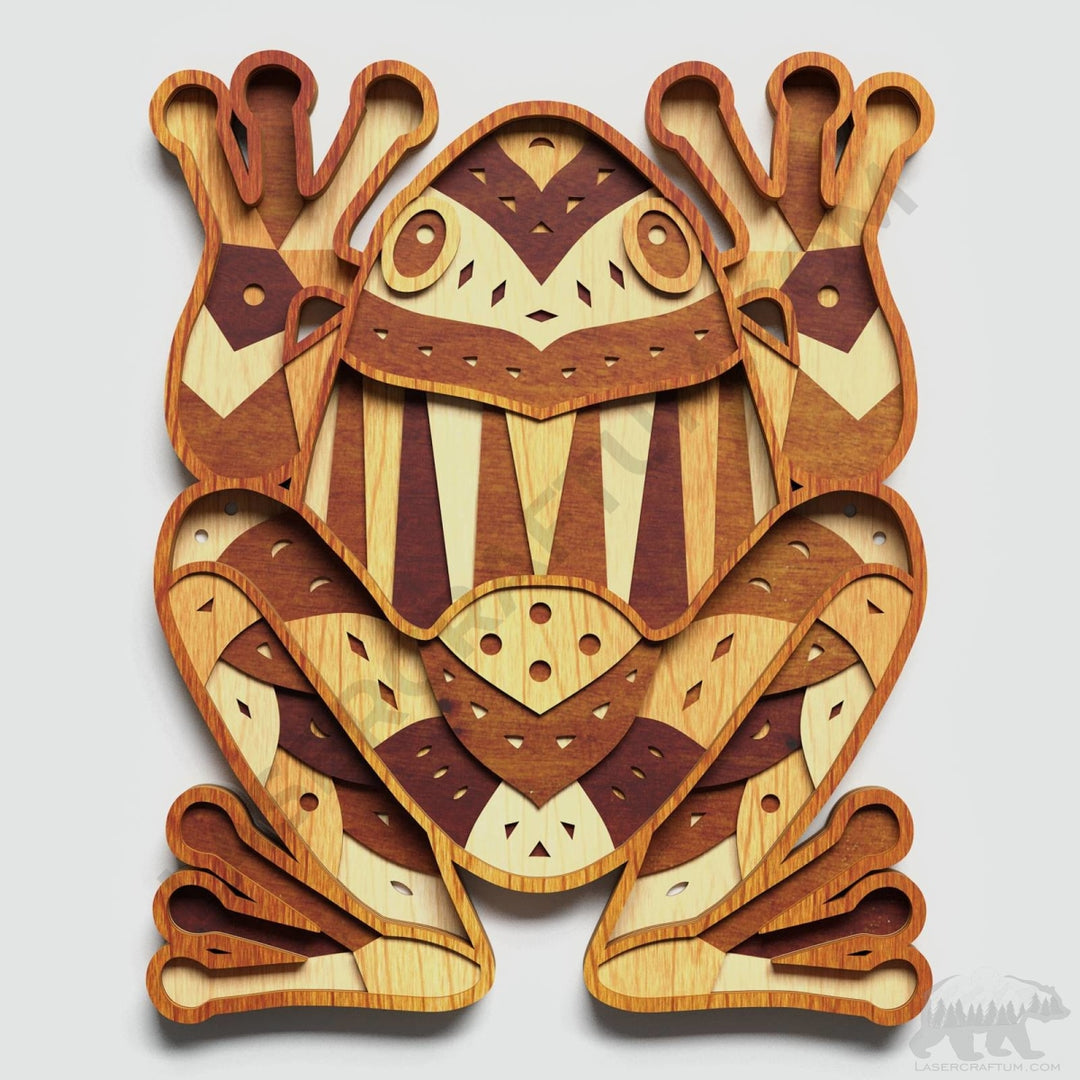Frog Layered Design for cutting - LaserCraftum