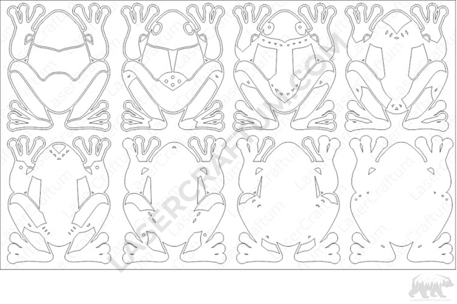 Frog Layered Design for cutting - LaserCraftum