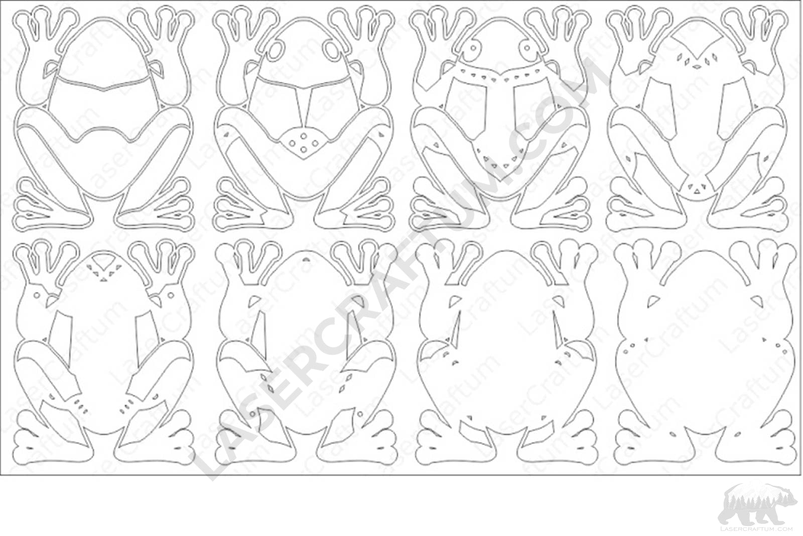 Frog Layered Design for cutting - LaserCraftum