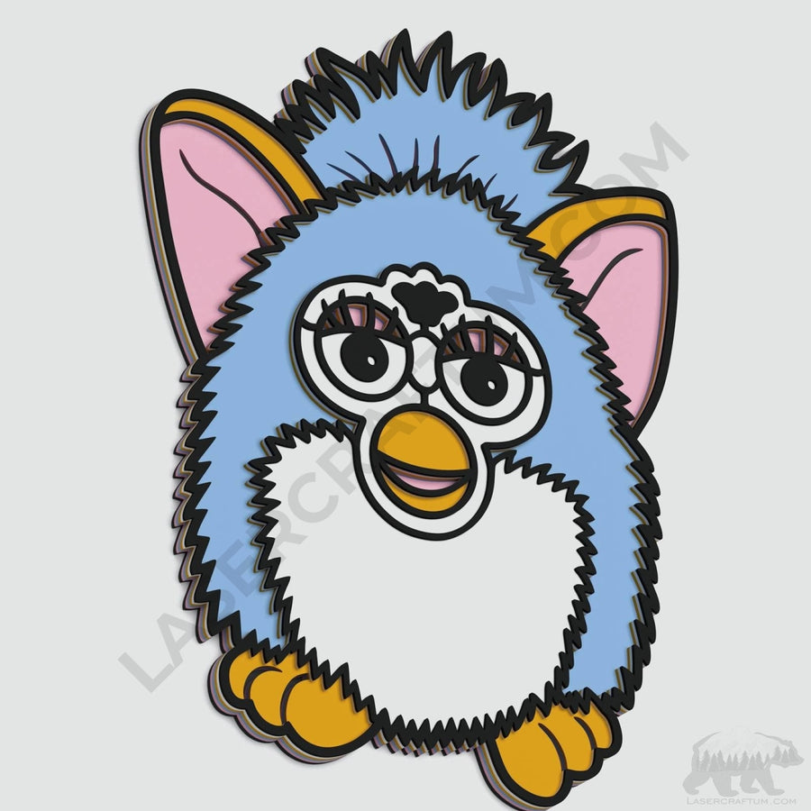 Furby Layered Design for cutting - LaserCraftum