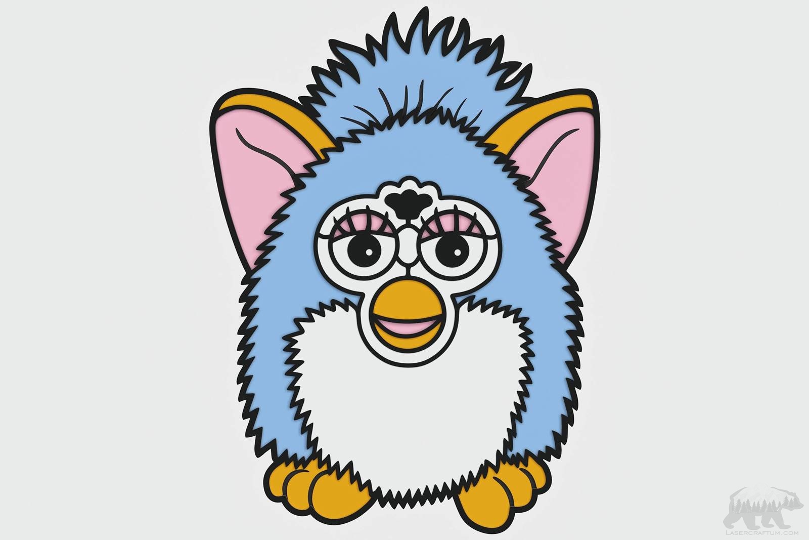 Furby Layered Design for cutting - LaserCraftum