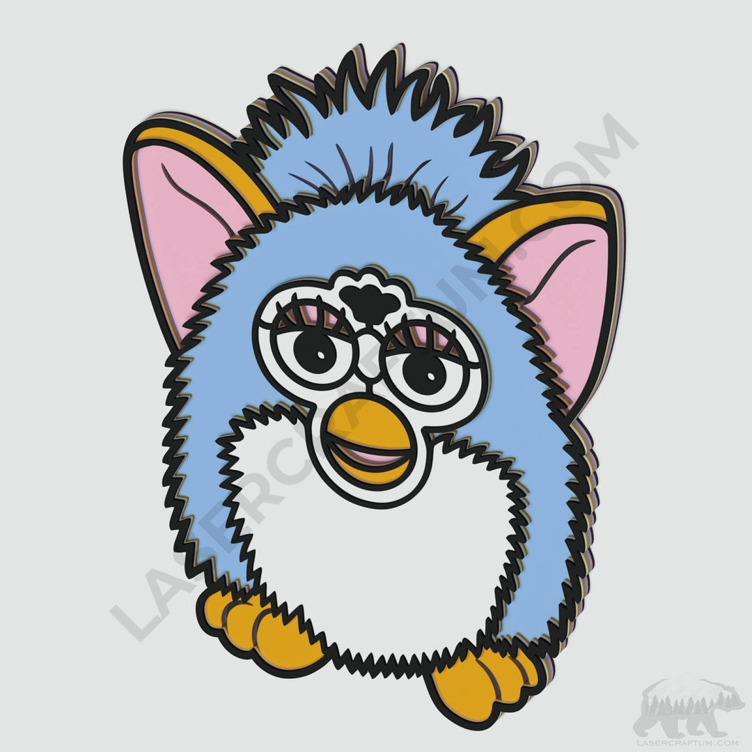 Furby Layered Design for cutting - LaserCraftum