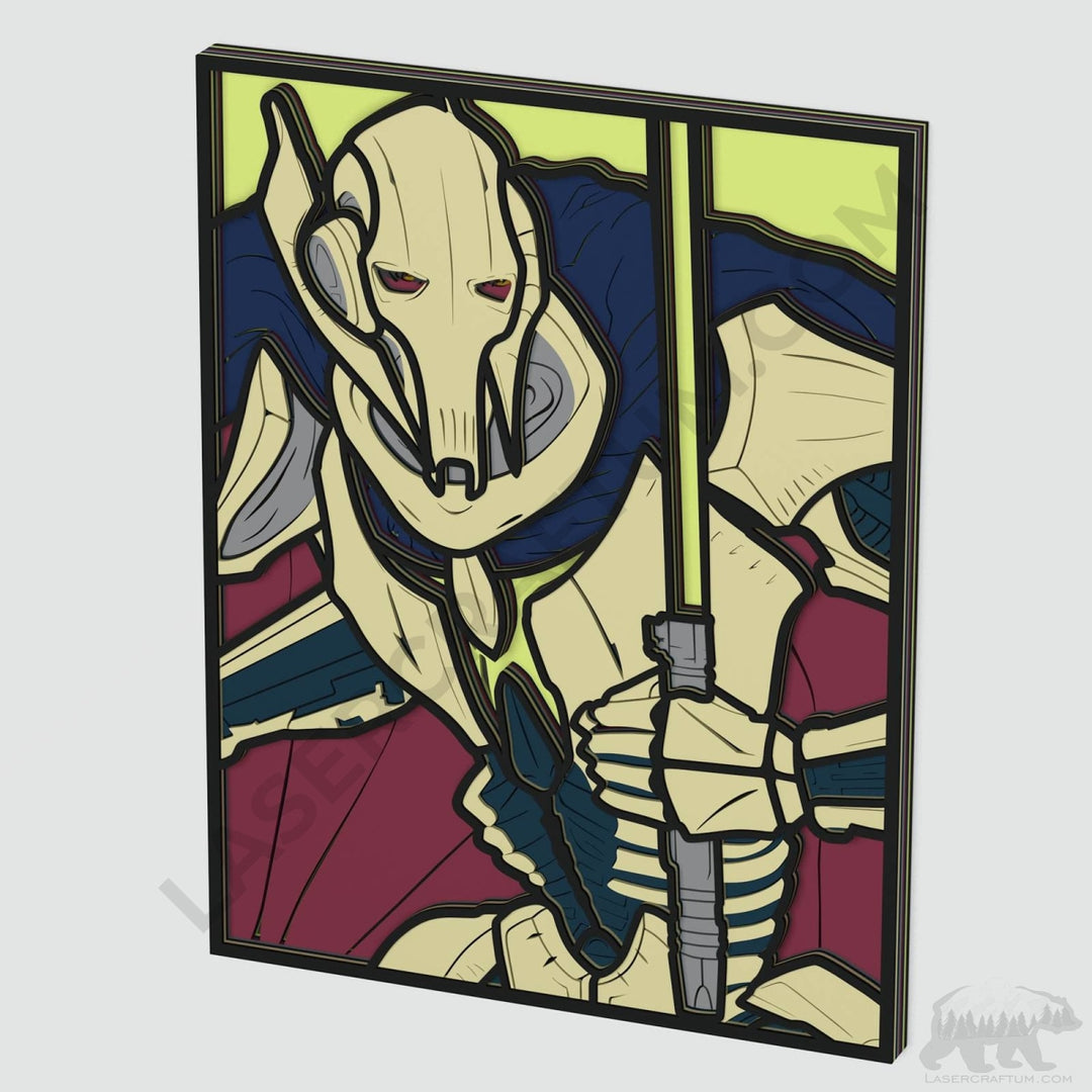 General Grievous Layered Design for cutting - LaserCraftum