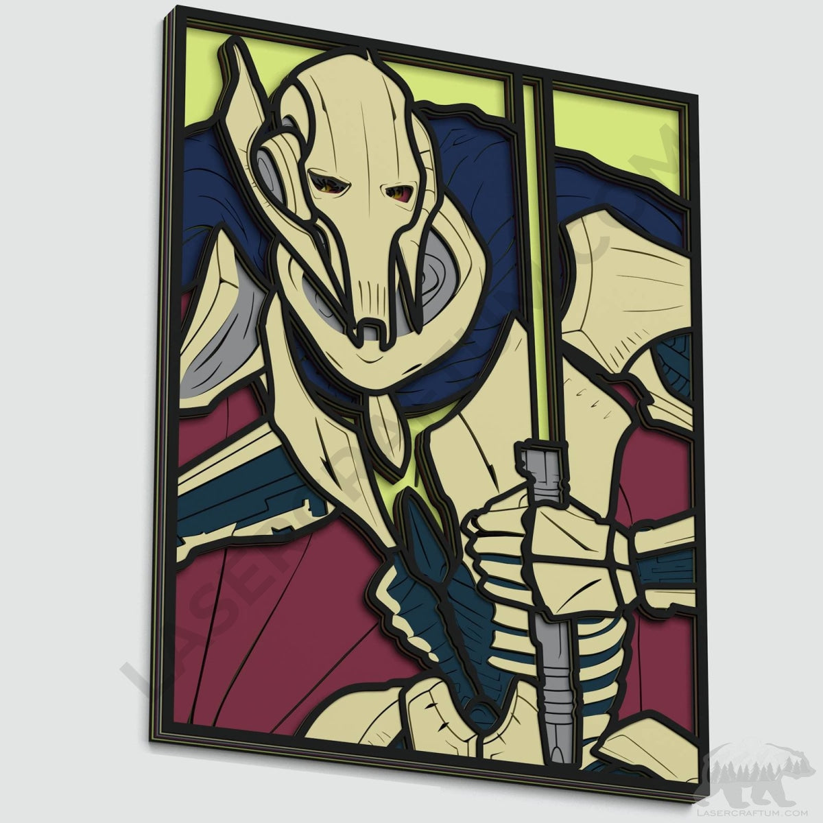 General Grievous Layered Design for cutting - LaserCraftum