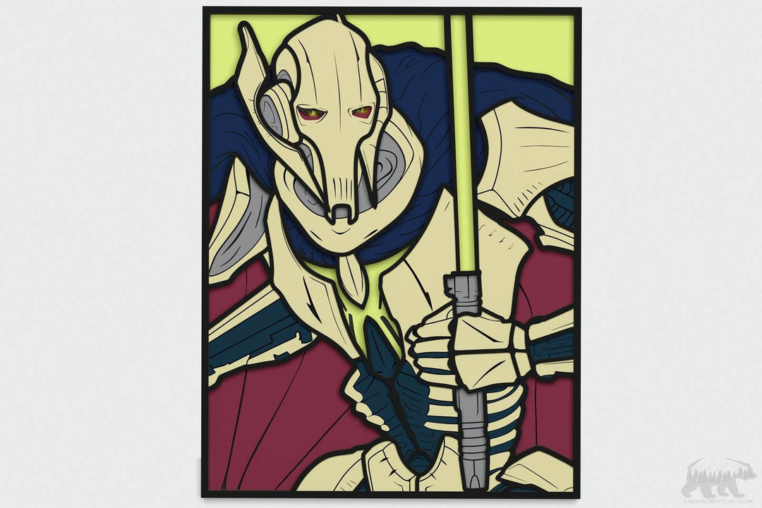 General Grievous Layered Design for cutting - LaserCraftum