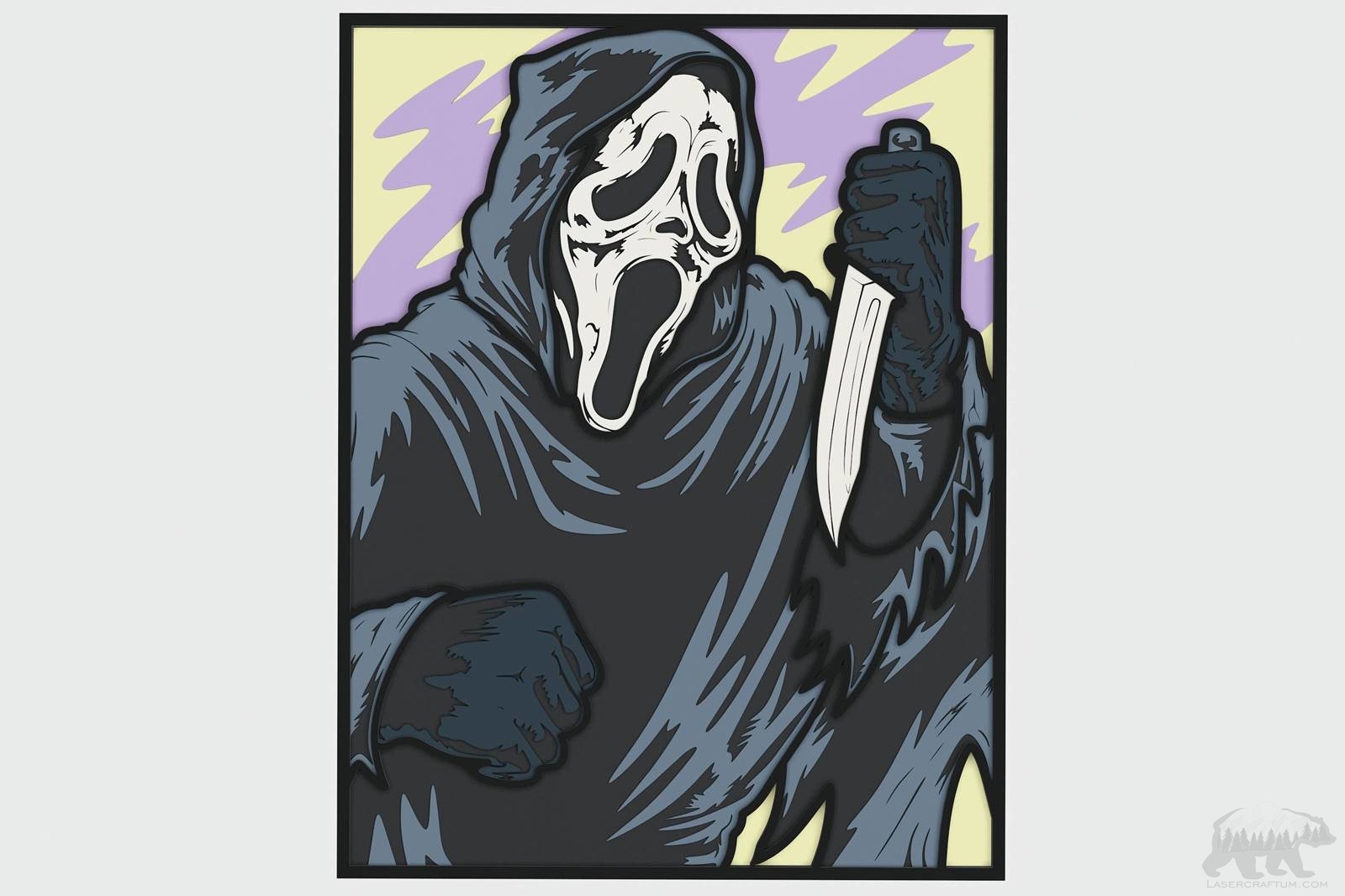Ghostface Layered Design for cutting - LaserCraftum